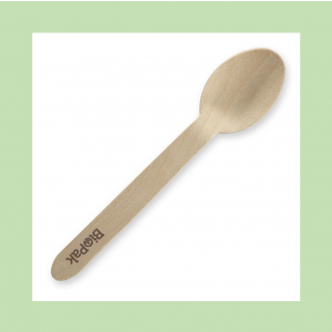 BioPak Compostable Disposable Wooden Spoon Carton of 1000