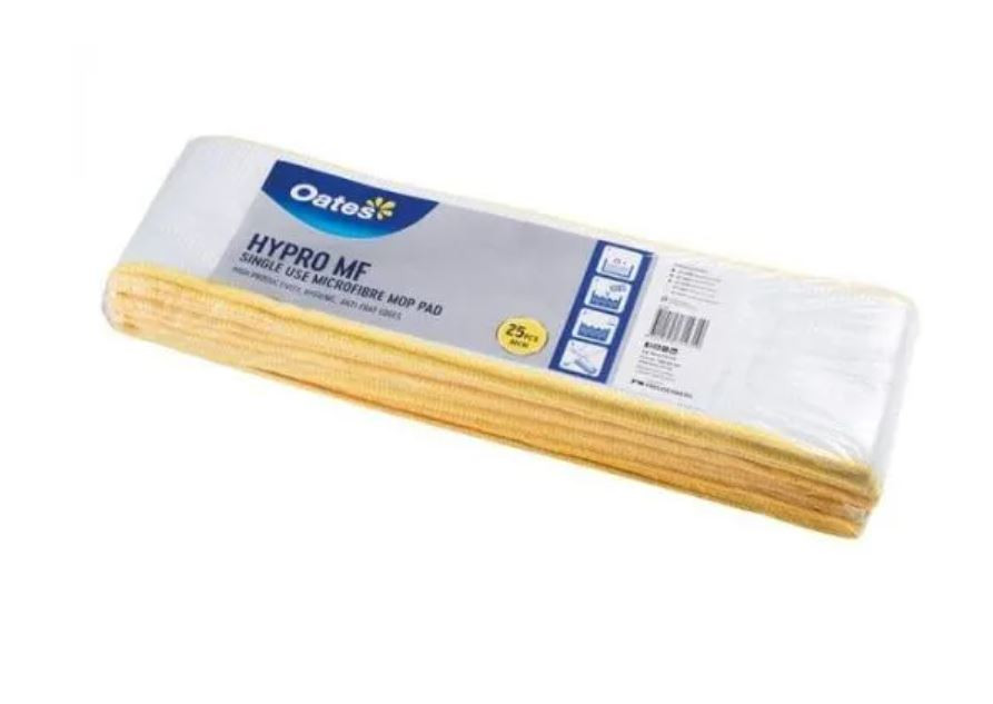 Oates Hypro MF Yellow Disposable Mop Pads Carton of 400