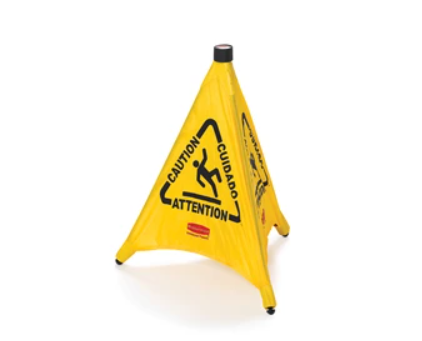 Rubbermaid Wet Floor Collapsible Pop up Sign Yellow Carton of 12 ...