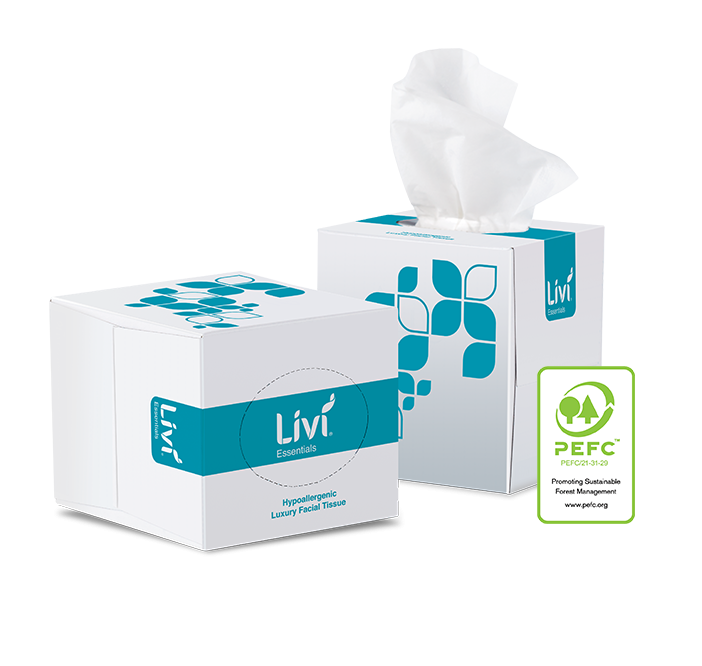 Livi Essentials Facial Tissue Cube 2Ply 90 Sheet Carton of 24 - Facial ...