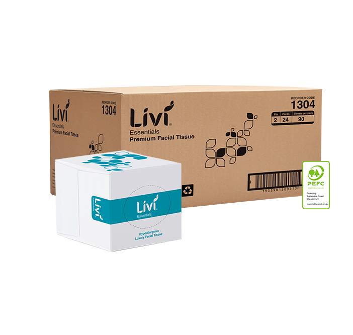 Livi Essentials Facial Tissue Cube 2Ply 90 Sheet Carton of 24 - Facial ...
