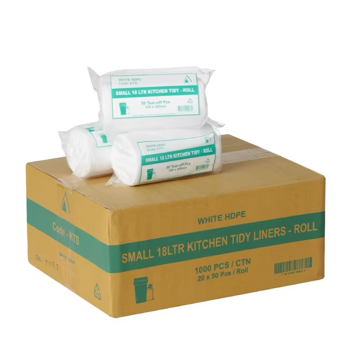 Bin Liner Rolls 18L White Carton of 1000