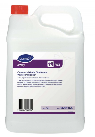 Diversey 3 Way Washroom Cleaner 5L - Washroom and Toilet - Chemical
