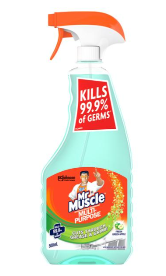 Mr Muscle Multi-Surface Disinfectant Cleaner Apple 500ml - Multipurpose ...