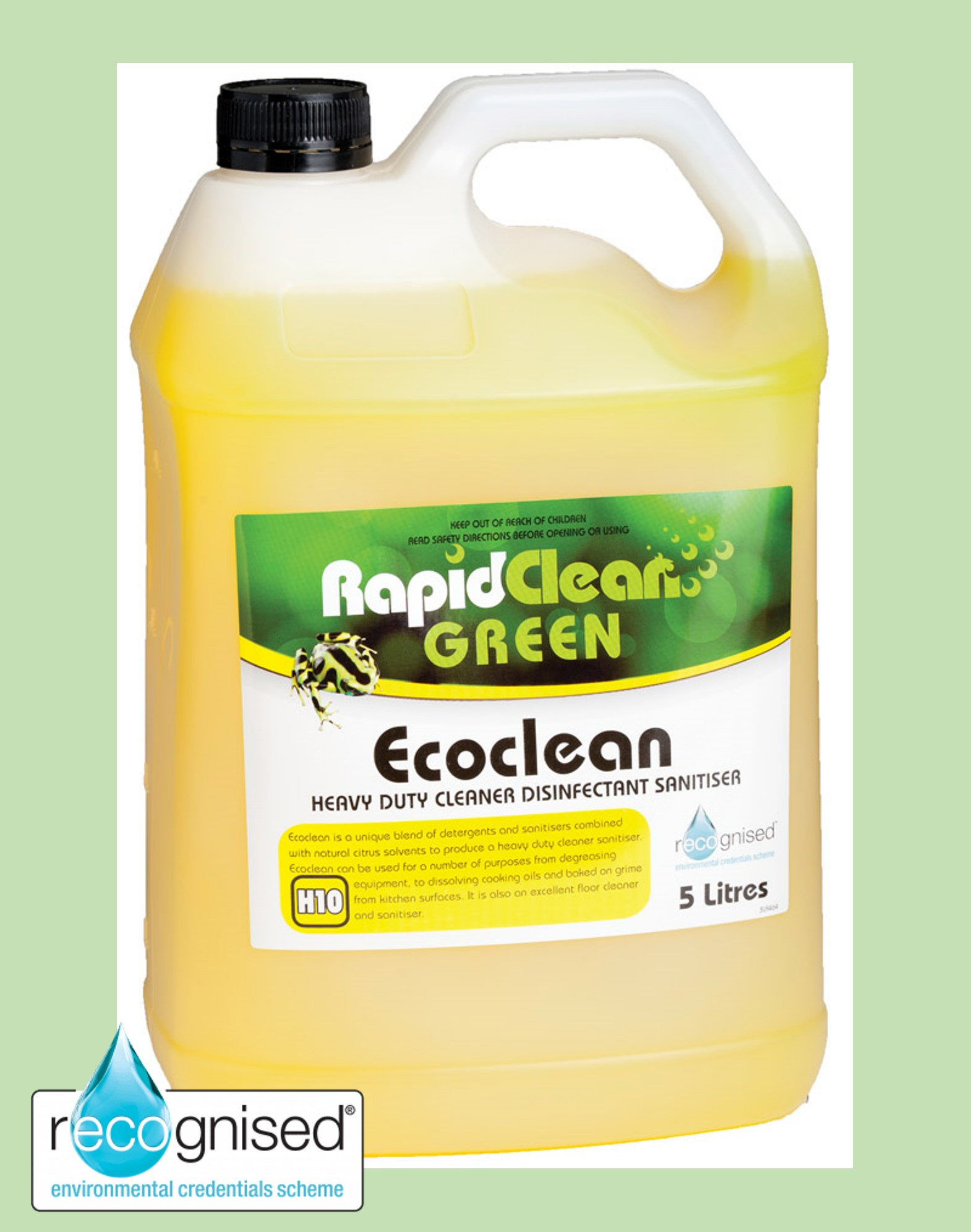 Rapid Green Ecoclean Powerful Cleaner and Sanitiser 5L