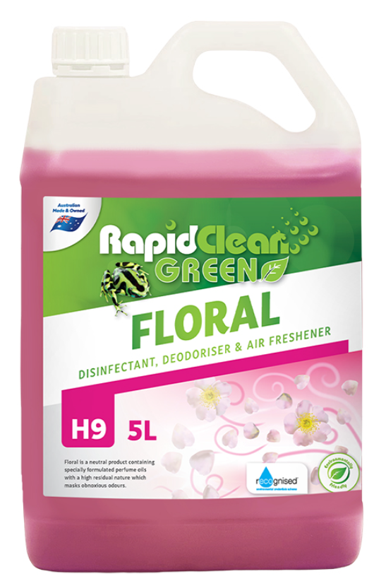 Rapid Green Floral Residual Deodoriser and Cleaner 5L - Disinfectant ...