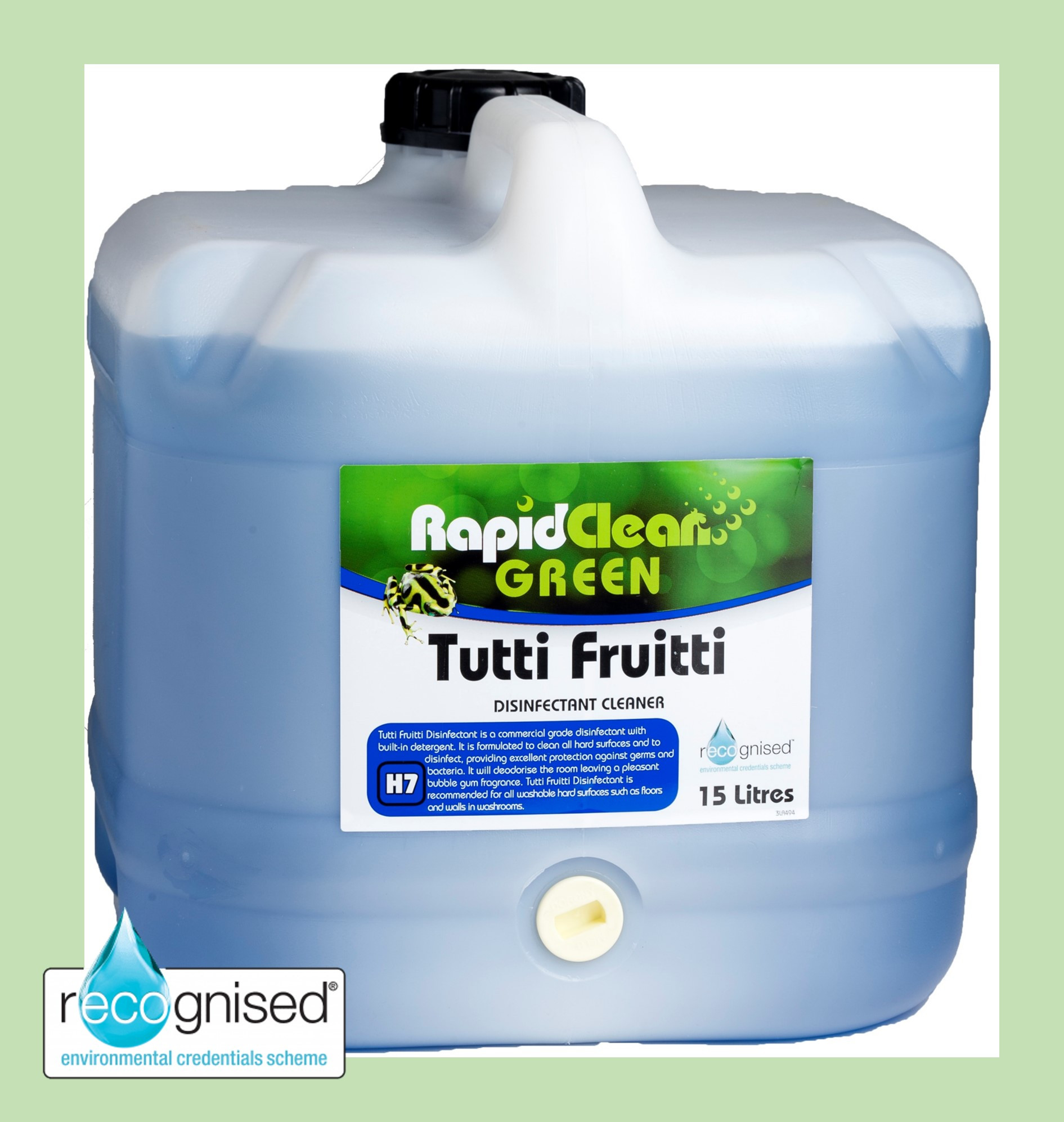 Rapid Green 15L Tutti Fruitti Disinfectant Cleaner Deodoriser
