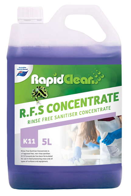 Rapid Clean Rinse Free Sanitiser Concentrate 5L Carton of 3