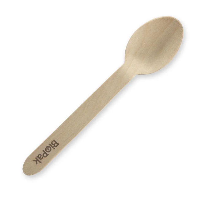 BioPak Compostable Wooden Disposable Spoon Carton of 1000