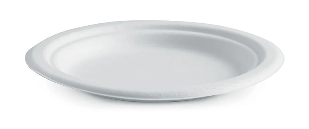 BioPak Sugarcane Disposable Plate 7 inch (18cm) White Carton of 1000 ...