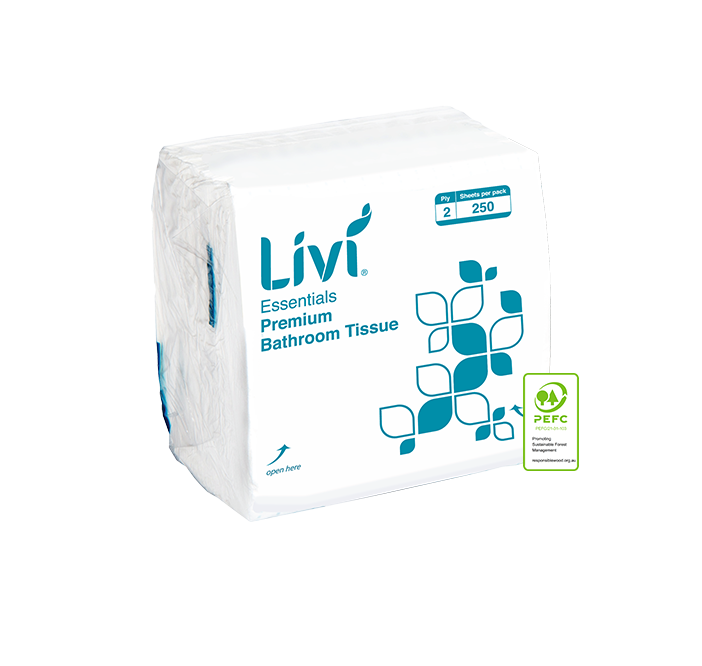 Livi Essentials Interleaved Toilet Tissue 2Ply 250 Sheet Carton of 36 ...