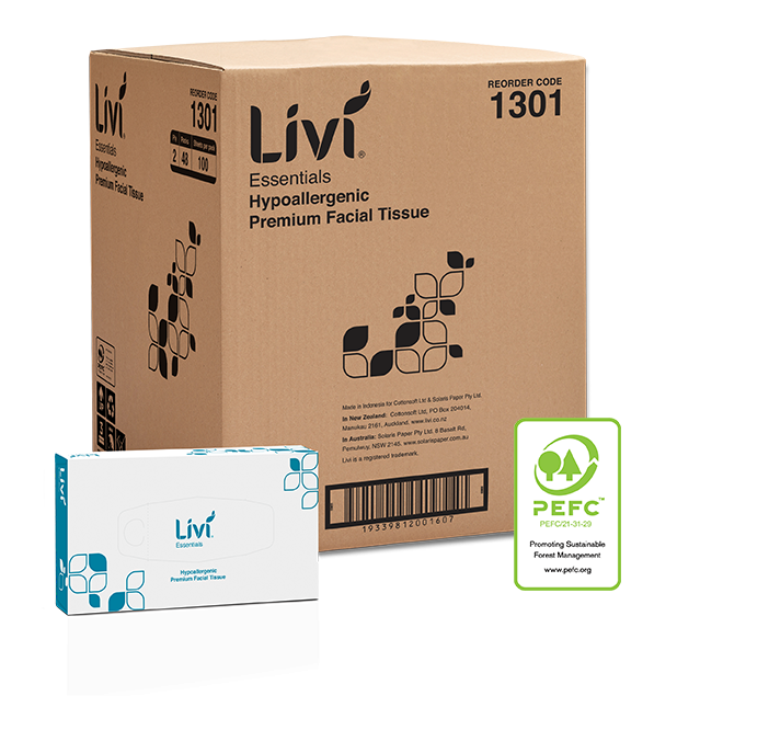 Livi Essentials Facial Tissues 2Ply 100 Sheet Carton Of 30