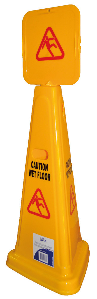 Wet Floor and Cleaning Cone Sign Yellow - Signs - Safety & PPE