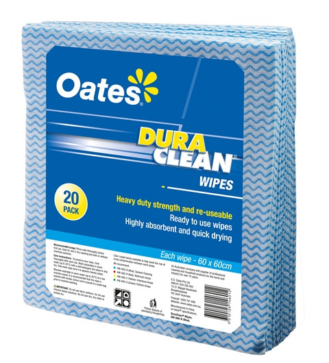 Dura Wipes Blue 60 x 60cm Packet of 20 - Wipes & Cloths