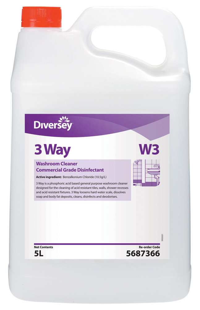 Diversey 3 Way Washroom Cleaner 5L - Washroom and Toilet - Chemical