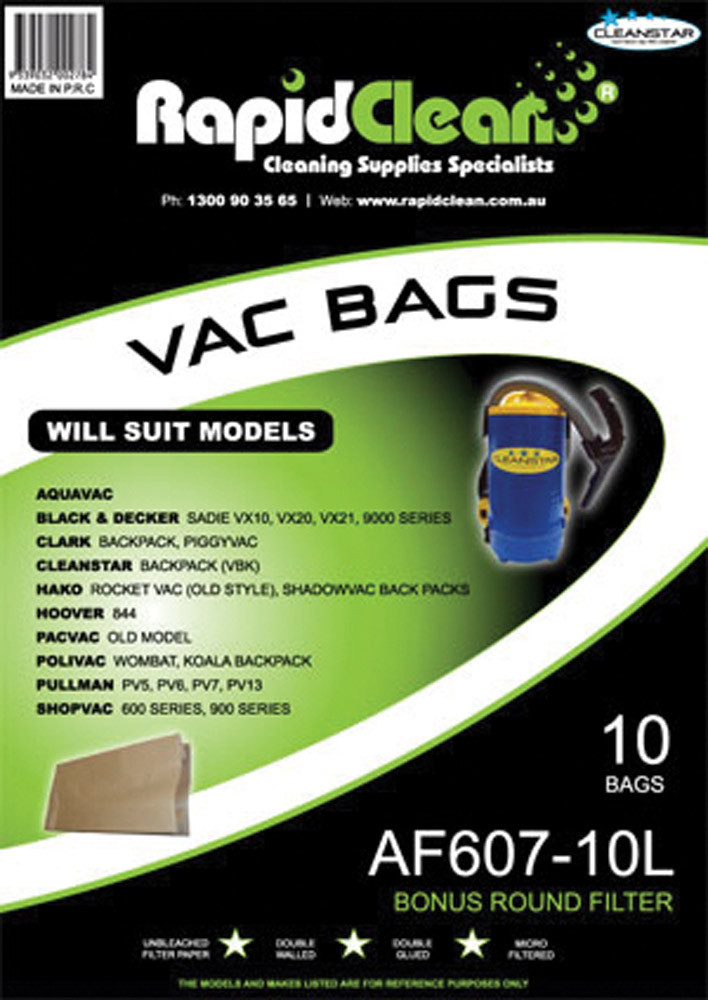 Rapid Backpacks Various (Old Rocketvac & S3 Pacvac etc) Paper Vac Bags ...