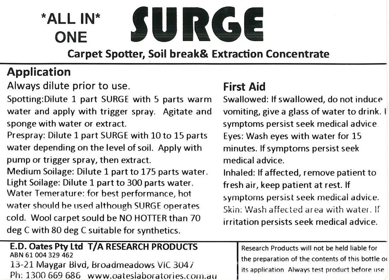 Label For Research Surge - Spray Guns, Bottles and Accessories ...