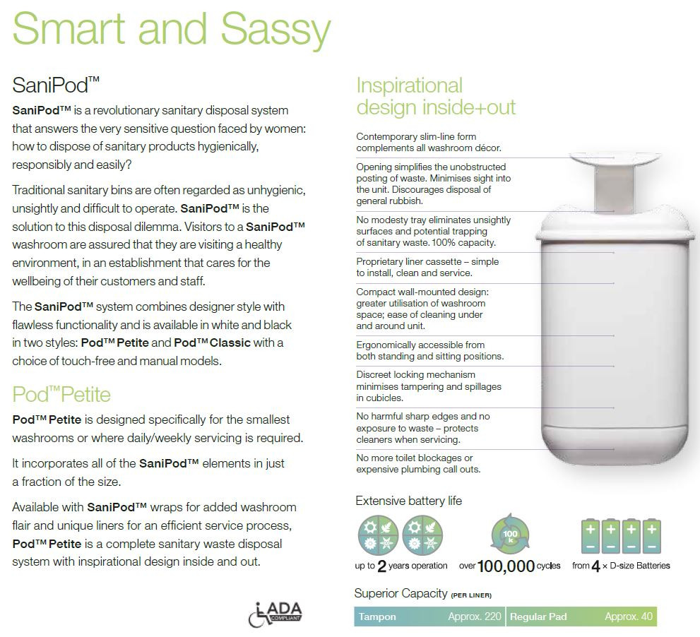 Sanitary Bin | Washroom Supplies | The Goods Perth