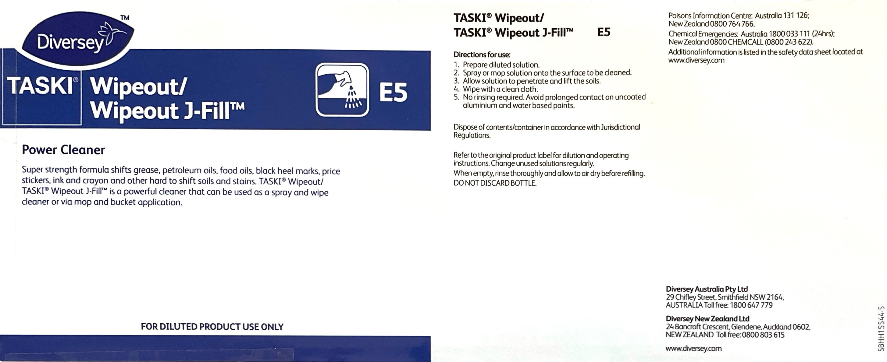 Label For Diversey Wipeout